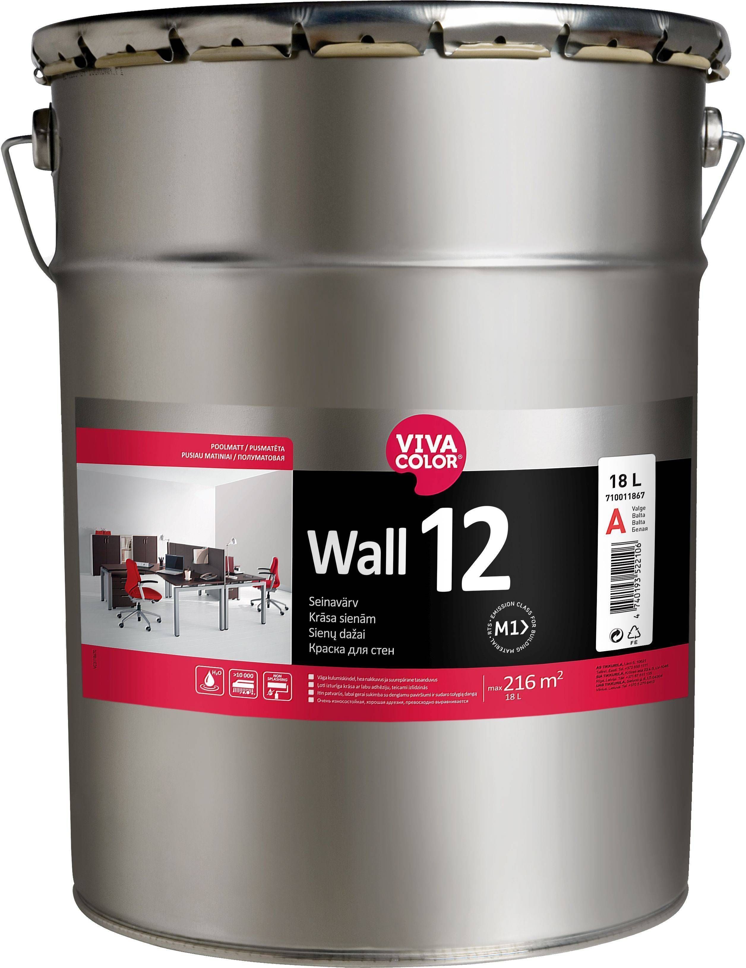 SEINAVÄRV VIVACOLOR 12 18L VALGE POOLMATT - Bauhof