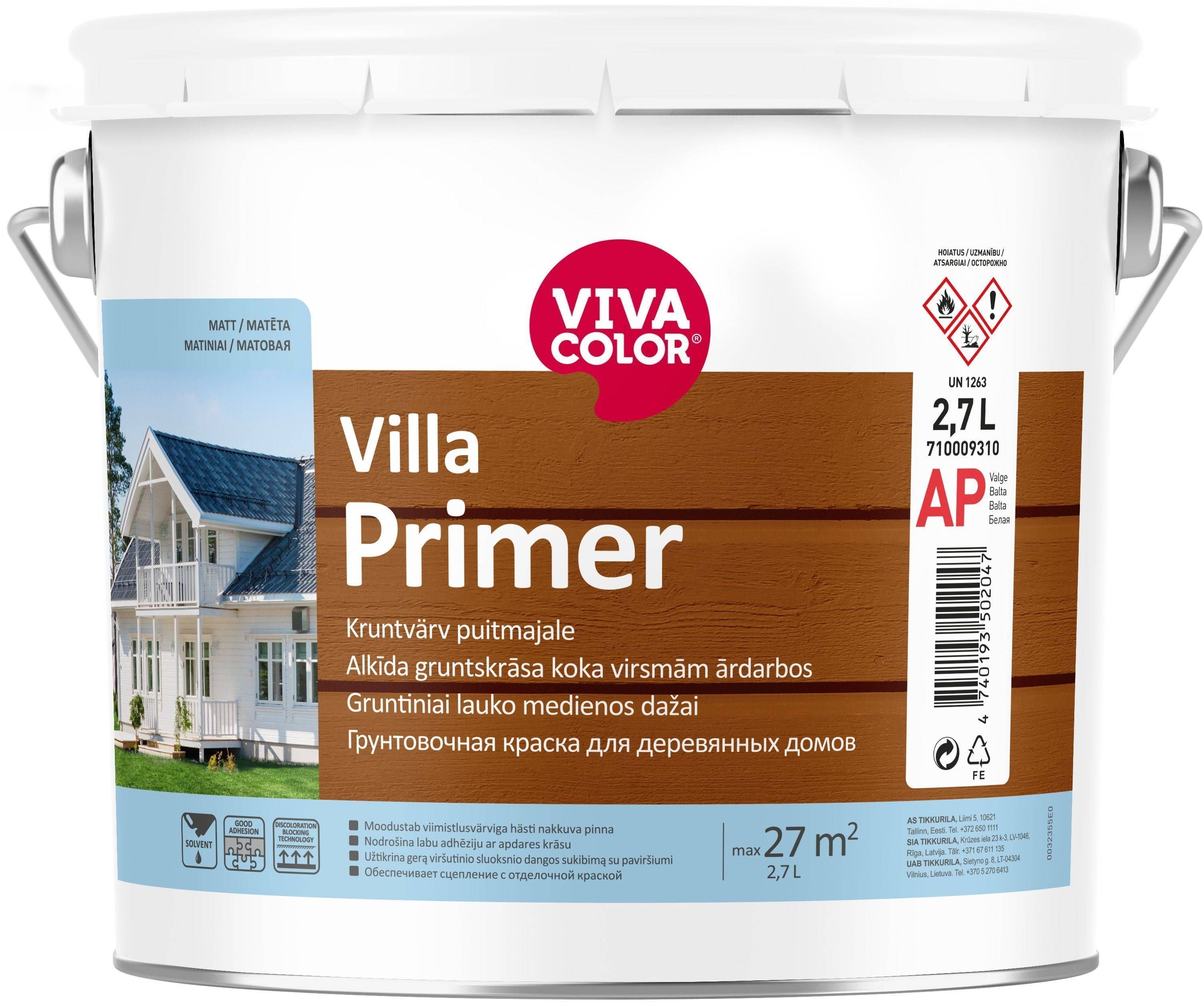 KRUNTVÄRV VIVACOLOR VILLA PRIMER 3L VALGE MATT - Bauhof