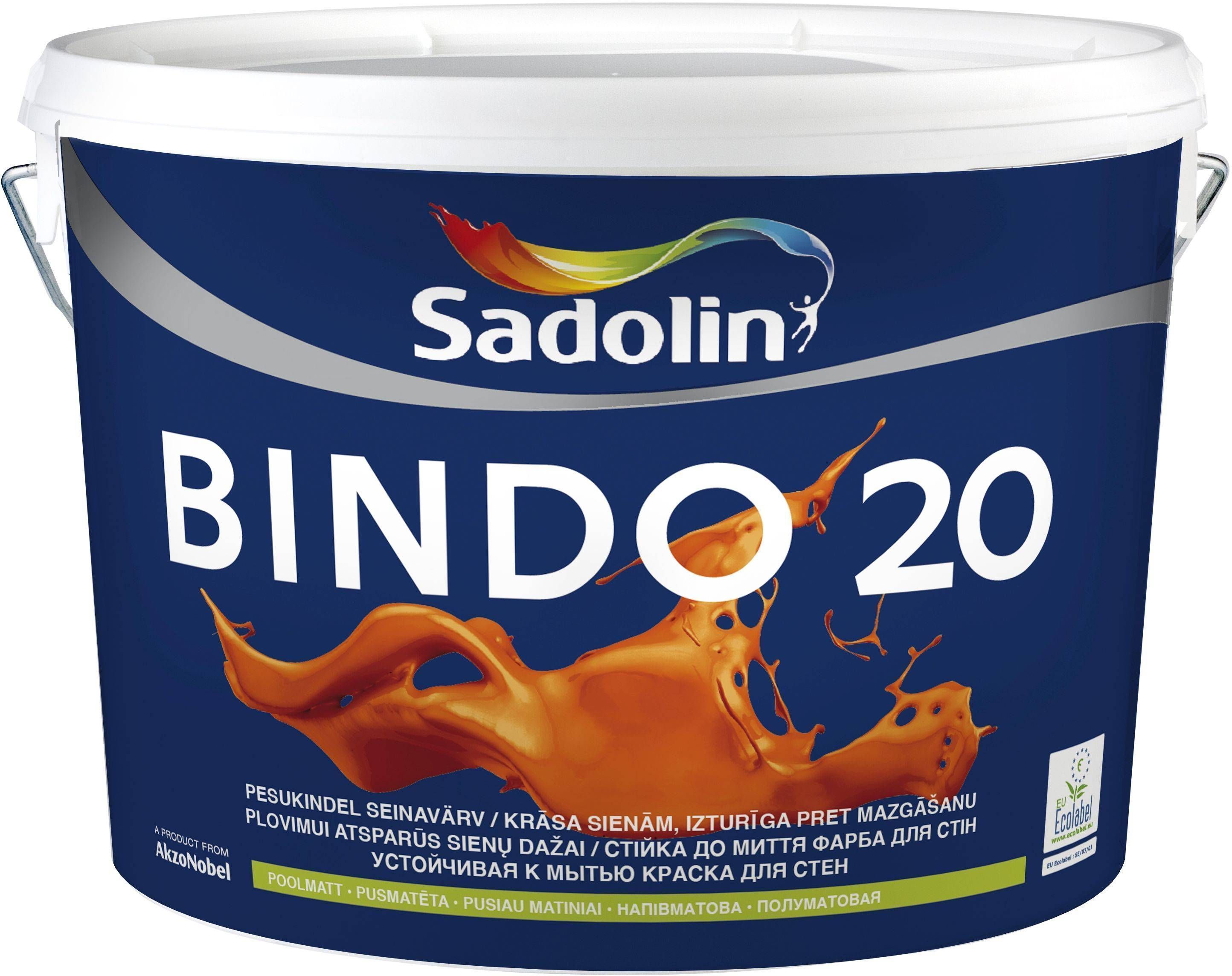 SEINAVÄRV SADOLIN BINDO 20 10L VALGE POOLMATT - Bauhof
