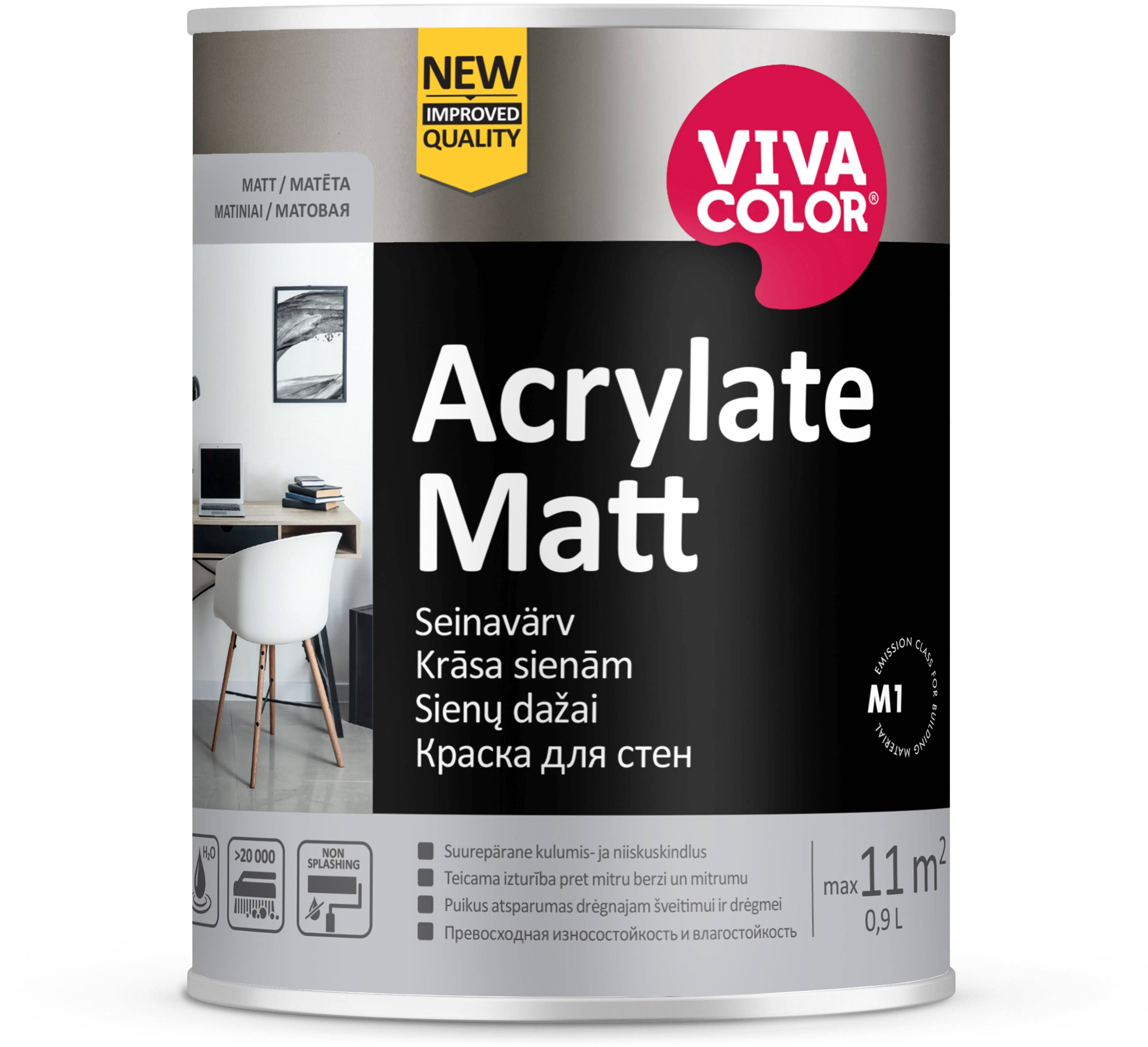 SEINAVÄRV VIVACOLOR ACRYLATE MATT 0,9L VALGE MATT - Bauhof