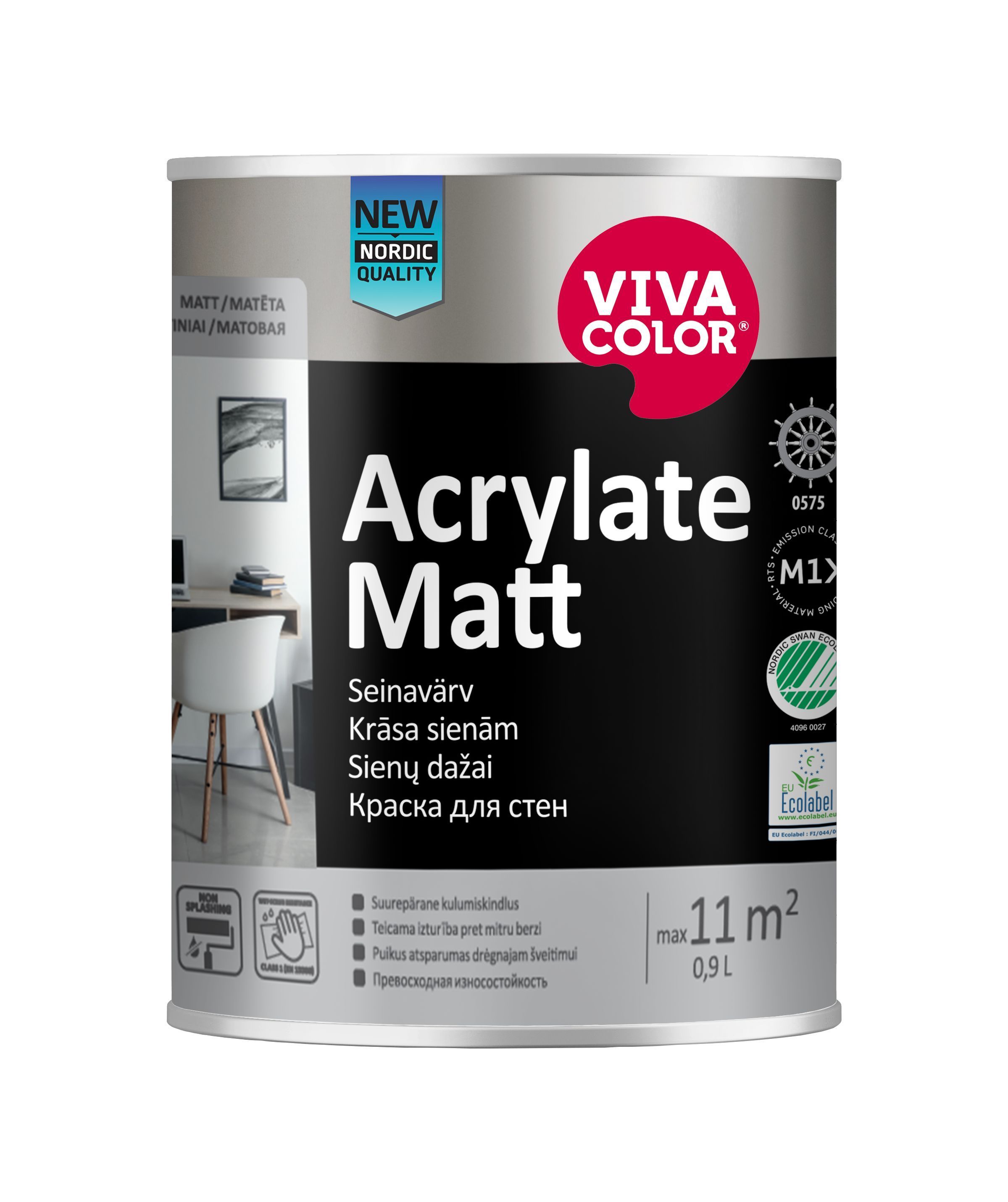 SEINAVÄRV VIVACOLOR ACRYLATE MATT 0,9L VALGE MATT - Bauhof