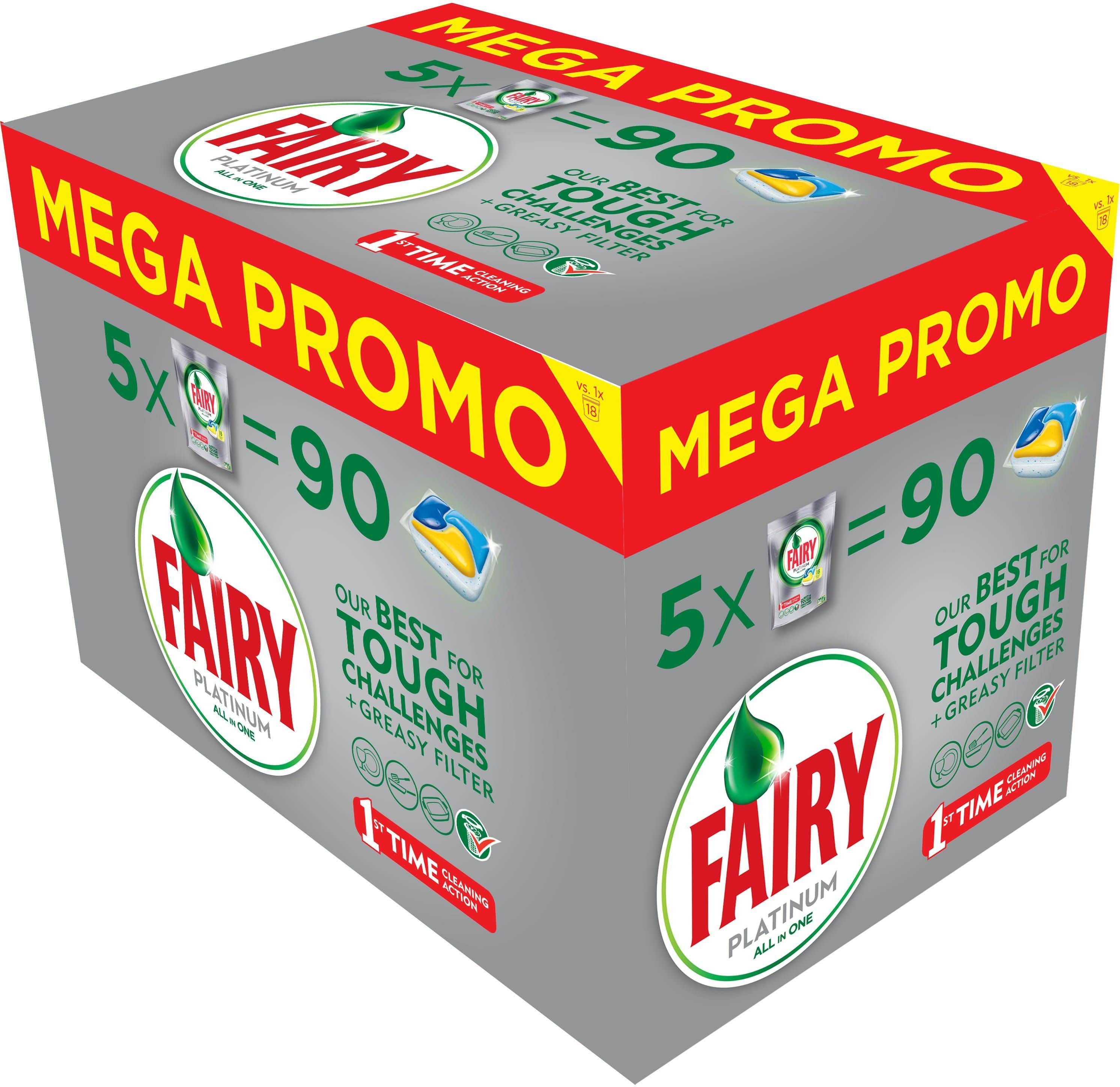 NÕUDEPESUVAHEND FAIRY KAPSLID ALL IN 1 PLATINUM MEGABOX 90TK - Bauhof
