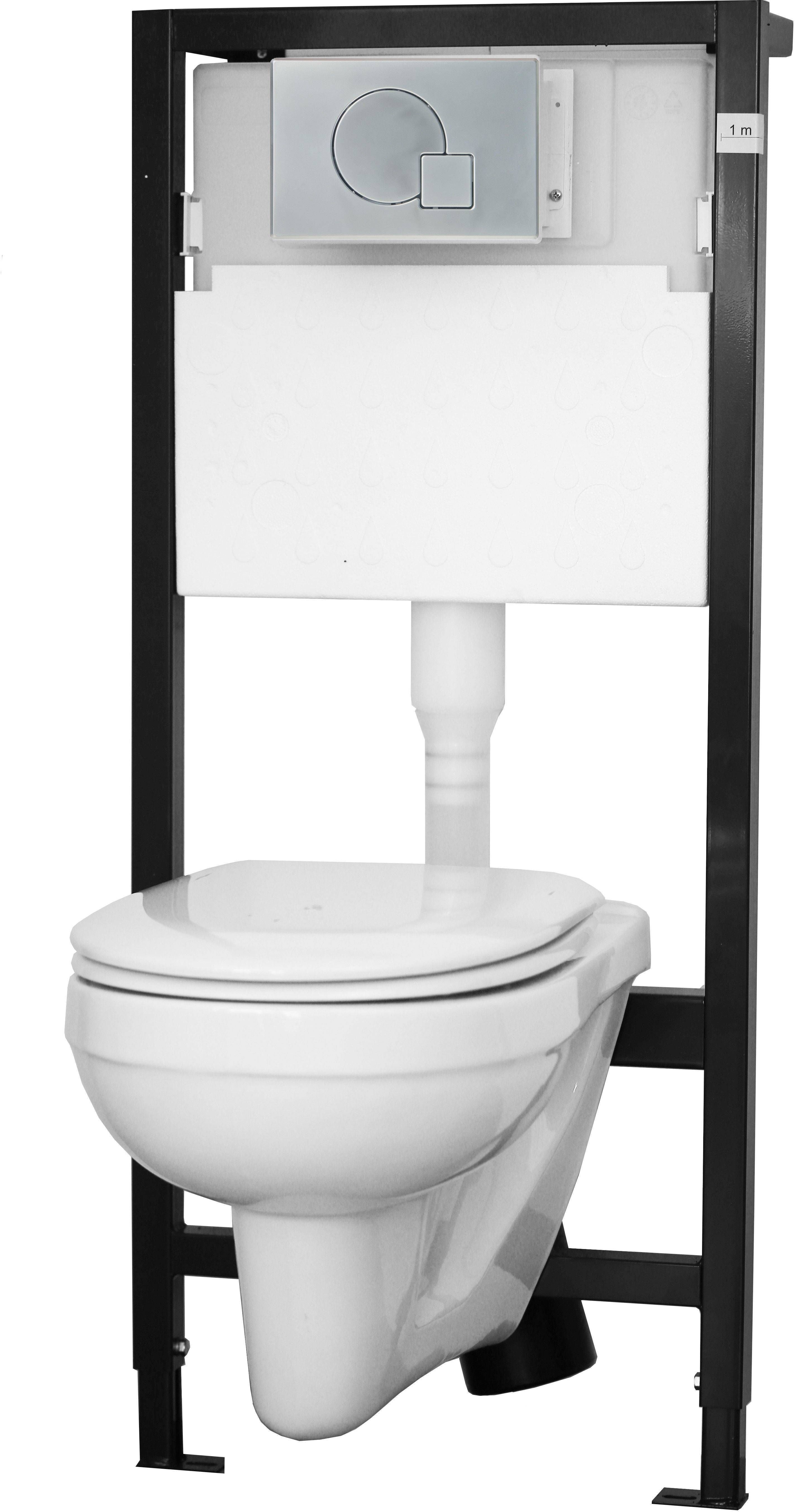 WC-RAAMI KOMPLEKT AQUALINE 1265X510MM POTT, KLAHV, VAIKSELT SULGUV ...