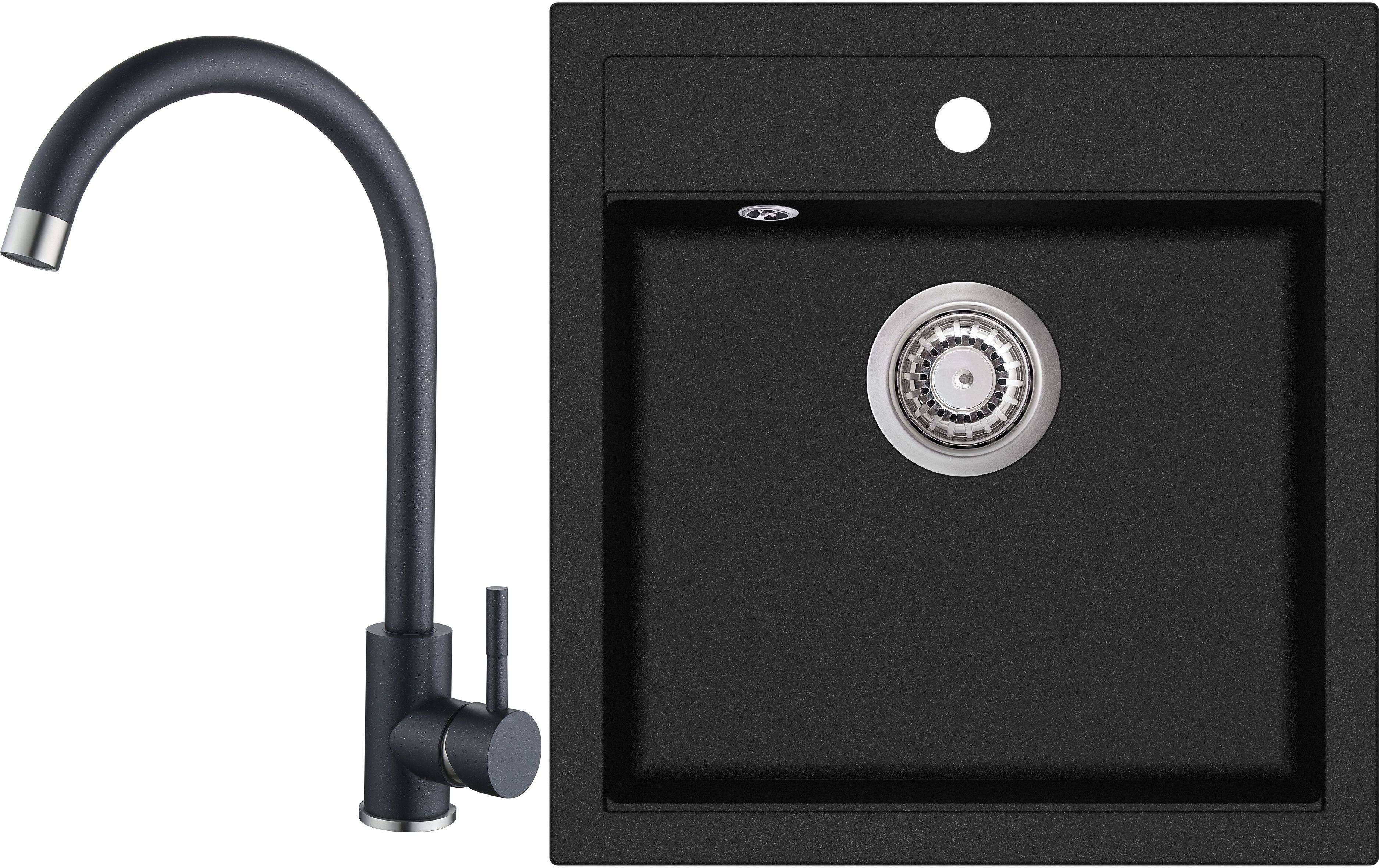 VALAMU JA SEGISTI KOMPLEKT AQUASANITA SQT100W+5523E2 GRANIIT MUST - Bauhof