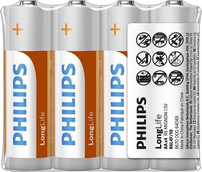 PATAREI PHILIPS LONGLIFE AA/R6 4TK - Bauhof